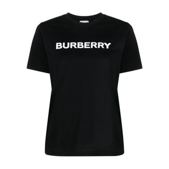 Burberry Schwarzes T-Shirt mit Logo-Druck - - Tops - Damen - Schwarzk - 2XS