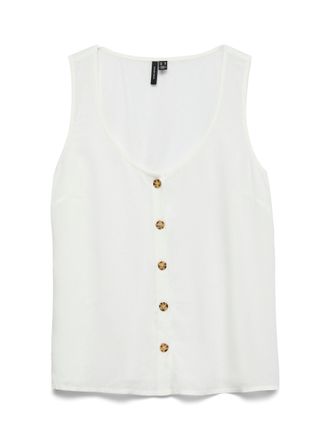 Vero Moda Damen Vmbumpy Sl Shirt WVN Ga Noos, Snow White, X-Small