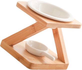 OSALADI Teelicht Wachsw&auml;rmer aus Nanbamboo Holz mit Abnehmbarem Aromabrenner Duft&ouml;lbrenner f&uuml;r &Auml;therische &Ouml;le Aromadiffusor f&uuml;r Schlafzimmer und Wohnraum