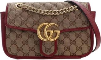 Gucci Sac bandouli&egrave;re en toile Pre-owned - Femme - Pre-owned - Brun - Taille: ONE Size