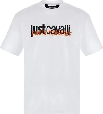 Just Cavalli Homme, Tops, Blanc, Taille: M T-shirt