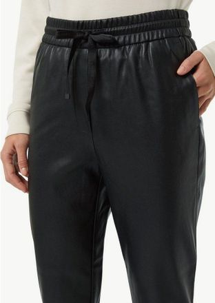 Comma Jogger Pants Casual Joggpant, Lederoptik, Bindeband, Taschen