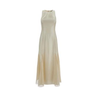 Loulou Studio Femme, Robes, Blanc, Taille: 42 FR Iraka Silk Twill Dress