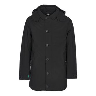Save The Duck Schwarzer Trenchcoat mit abnehmbarer Kapuze - - Jackets - Herren - Schwarzk - XL