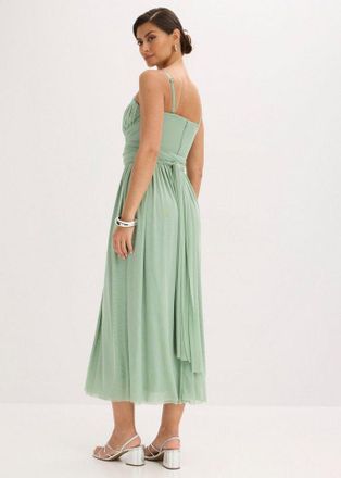 Bonprix Maxikleid Maxi-L&auml;nge, ohne &Auml;rmel, Regular Fit, aus Mesh-Obermaterial