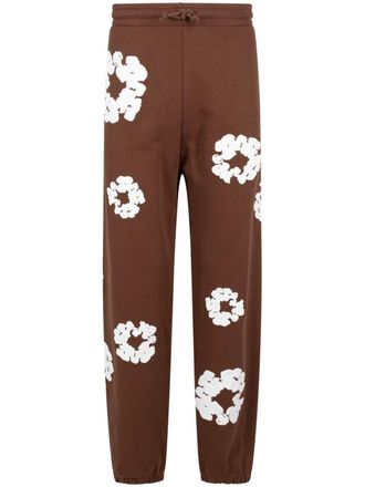 Denim Tears Jogginghose mit Kranz-Print - Braun