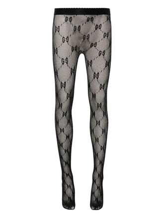 Gucci collants en maille GG &agrave; d&eacute;tails m&eacute;tallis&eacute;s - Noir