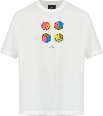 Paul Smith Homme, Tops, Blanc, Taille: S Crew Neck Short-Sleeve T-Shirt