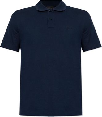 Brioni Homme, Tops, Bleu, Taille: XL Polo avec logo brod&eacute;