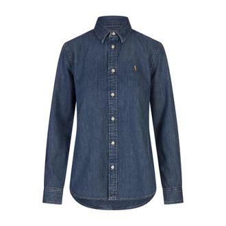 Ralph Lauren Femme, Blouses et Chemises, Bleu, Taille: 38 FR Chemise Boutonn&eacute;e &agrave; Manches Longues