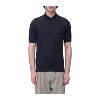 Brunello Cucinelli Polo-Shirt aus Seide und Baumwolle - - Tops - Herren - Blau - XL