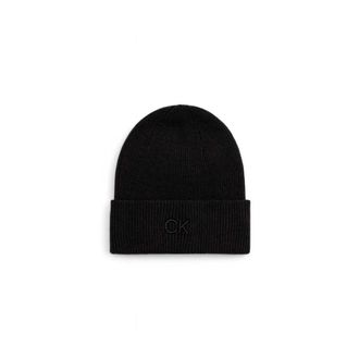 Calvin Klein Femme, Accessoires, Noir, Taille: ONE Size Bonnet c&ocirc;tel&eacute; avec logo brod&eacute;