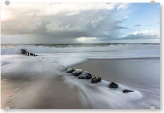 artboxONE Acrylglasbild 45x30 cm Reise/Strand und Meer Weiche Wellen auf Sylt - Bild Wellen