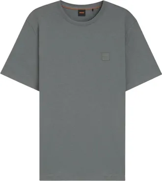HUGO BOSS Homme, Tops, Gris, Taille: 3XL T-shirt en coton &agrave; manches courtes et col rond