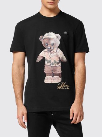 Philipp Plein T-shirt slim fit en coton avec imprim&eacute; Teddy Bear contrastant