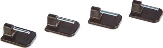 Gardinia Klebehaken f&uuml;r Vitragestangen, 4 St&uuml;ck, Mit Stahlstift, Selbstklebend, H&ouml;he: 11 mm, Braun