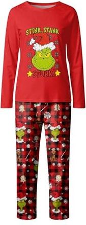 Generic Le Grinch Pyjama Noel Famille De Grinch No&euml;l Garcon Enfant Assorti Homme Chaud Et Doux Pull Bebe The Adulte Ensemble Deguisement Ensembles Coton Hiver