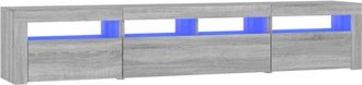 vidaXL Vidaxl - TV-Schrank mit LED-Leuchten Grau Sonoma 210x35x40 cm