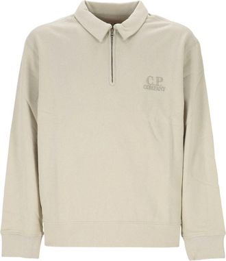 C.P. Company Sweatshirt mit diagonalem Fleece und halbem Rei&szlig;verschluss - - Sweatshirts & Hoodies - Herren - Beige - L