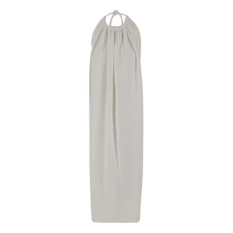 Sportmax Femme, Robes, Blanc, Taille: 38 FR Robe Maxi en Cr&ecirc;pe de Viscose