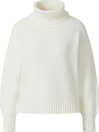 s.Oliver Pull en Tricot Douillet avec Large col roul&eacute;, Blanc., 42
