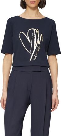 s.Oliver T-Shirt aus Baumwollmix mit Metallic-Print