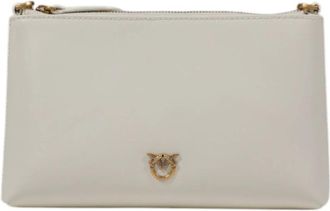 Pinko Pinko, Femme, Sacs, Blanc, Taille: ONE Size Flat Horizontal Mini Vitello