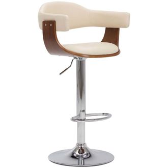 vidaXL Barhocker 2 Stk. Creme Bugholz und Kunstleder vidaXL