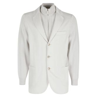 Eleventy Homme, Vestes, Gris, Taille: L Hooded Blazer