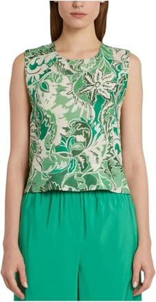 Marella Femme, Tops, Vert, Taille: 38 FR Hauts sans manches