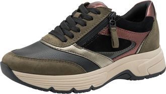 Tamaris Comfort Damen Sneaker flach mit Rei&szlig;verschluss Elastisch, Gr&uuml;n (Olive Comb), 40 EU