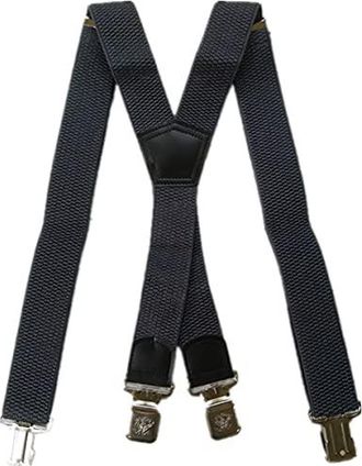 Miobo Bretelles en X ou en Y de 4 cm de large avec 3 ou 4 pinces Convient pour homme et femme Coloris au choix - Gris - Taille Unique