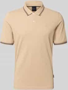 Bugatti Slim Fit Poloshirt mit Label-Stitching