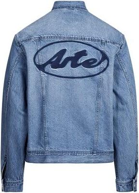 Arte Veste droite &agrave; logo en denim de coton