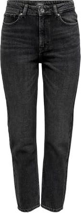 Only Jeans Onlemily pour Femme, Coupe Droite, Taille Haute, Coupe Droite, Jean Noir, 25W / 32L