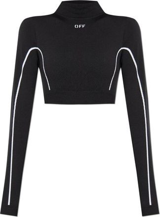 Off-white Femme, Tops, Noir, Taille: 36/38 FR Haut court avec col montant