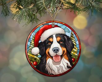 Generic Berner Sennenhund Christbaumschmuck Anh&auml;nger Weihnachtsbaumschmuck Keramik H&auml;ngende Ornamente Mit Schnur Weihnachten Ornamente
