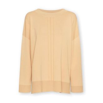 Elena Miro Viskosemischung Rundhals-Pullover - - Knitwear - Damen - Beige - 2XL