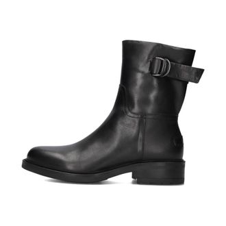 Shabbies Amsterdam Schwarze Leder-Stiefeletten mit Schnalle - - Shoes - Damen - Schwarzk - 37 EU