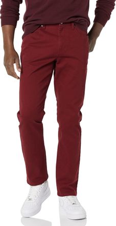 Amazon Essentials Herren 5-Pocket-Stretch-Twillhose, Sportlich Geschnitten (erh&auml;ltlich in Big & Tall), Burgunderrot, 32W / 32L