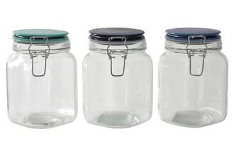 Premier Housewares Glass Aufbewahrung Aufbewahrungsglas aus Glas-1050ml, Glas, Sortiert, 12x12x16