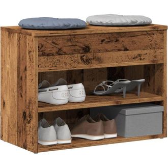 vidaXL Vidaxl - Banc &agrave; chaussures vieux bois 60x30x45 cm bois ding&eacute;nierie