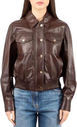 Max Mara Femme, Vestes, Brun, Taille: 36 FR Giubbino Pelle