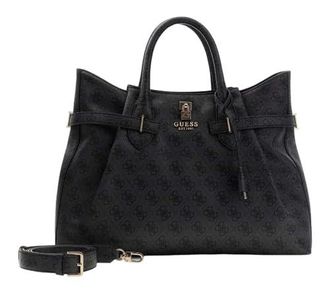 Guess sac &agrave; main sac &agrave; &eacute;paule Yesba Girlfriend Satchel Bag Coal Logo gris fonc&eacute;