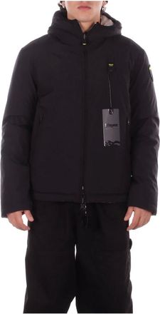 Blauer Homme, Vestes, Noir, Taille: S Ballard Reversible Nylon Neoprene Down Jacket