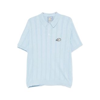KidSuper Studios Embroidered Striped Polo Shirt - - Tops - Herren - Blau - M