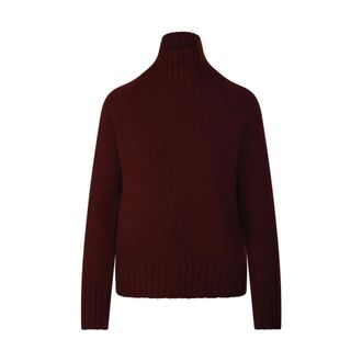 Max Mara Femme, Pulls, Rouge, Taille: 40 FR Pull Col Roul&eacute; Mantova