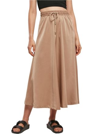 Urban Classics Damen Ladies Satin Midi Skirt, Beige, S