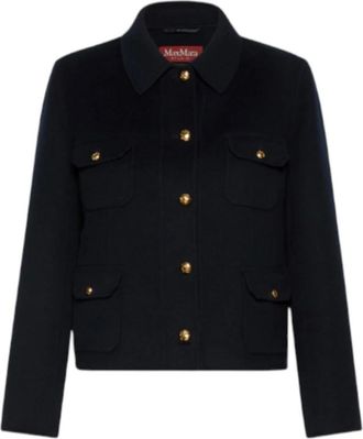 Max Mara Veste Coll&egrave;ge - Femme - Vestes - Bleu - Taille: 42 FR