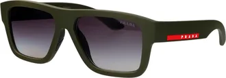 Prada 0PS Rectangular Matte Military Green Sunglasses - Green